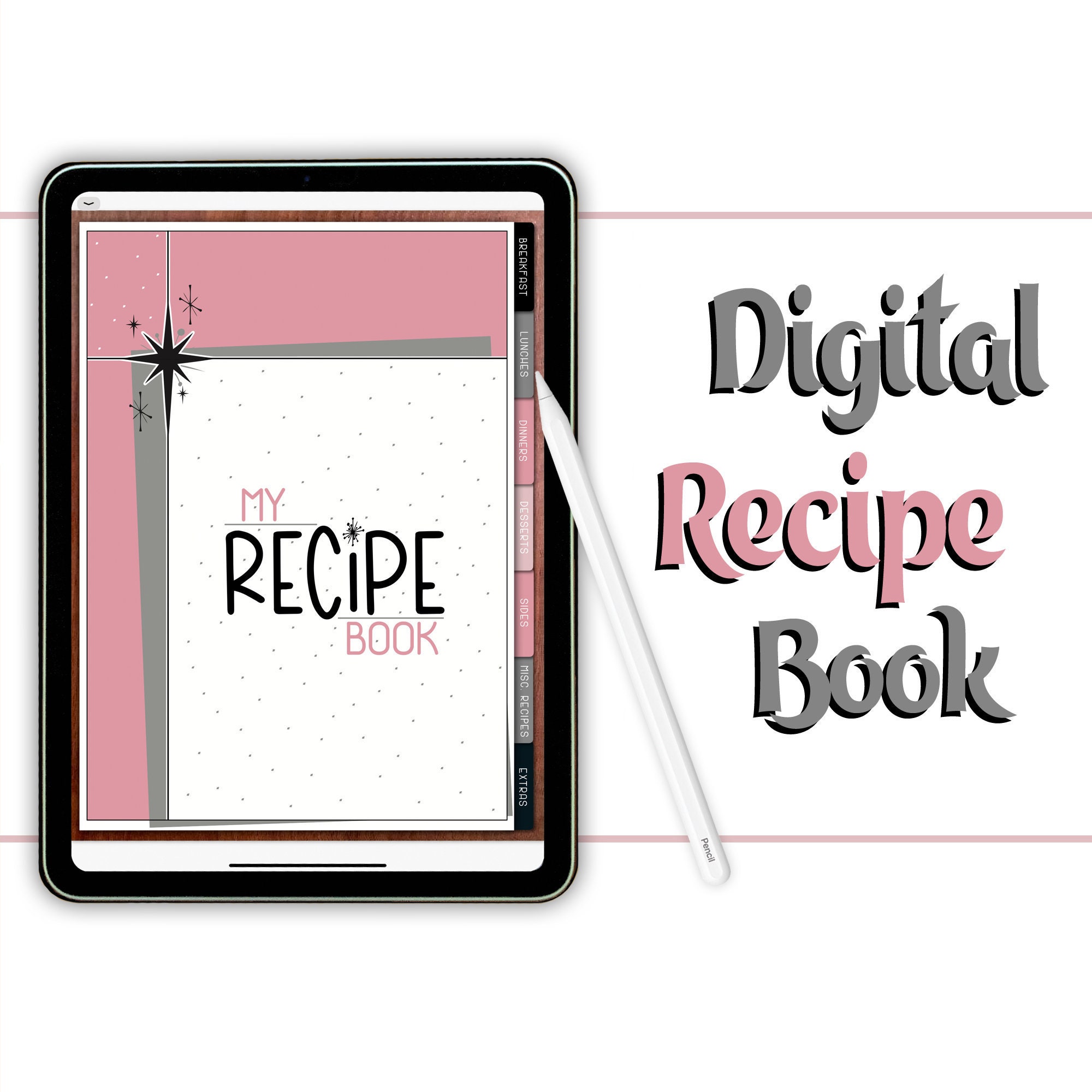 Digital Recipe Book Digital Cookbook For Goodnotes Notability Etsy