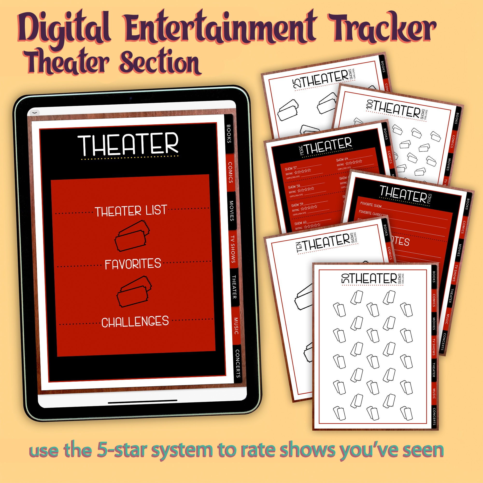 Digital Movie Tracker Digital Book Tracker Digital | Etsy