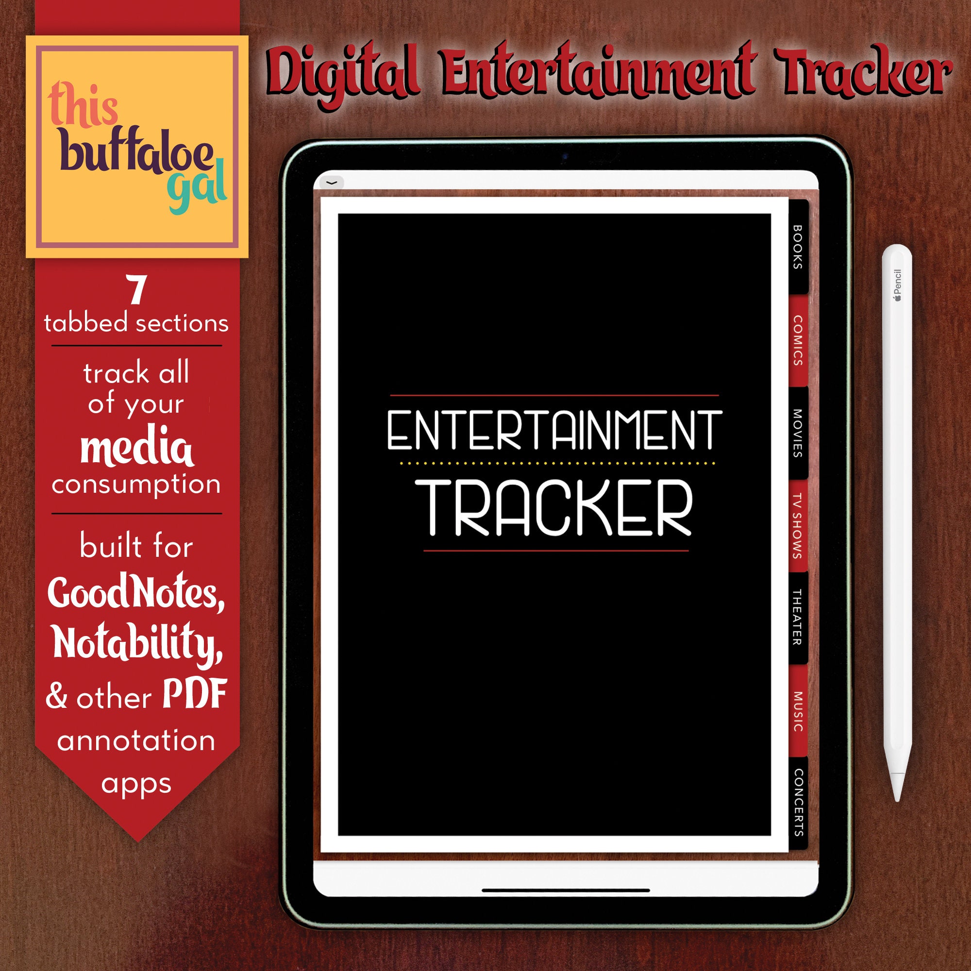Digital Movie Tracker Digital Book Tracker Digital | Etsy