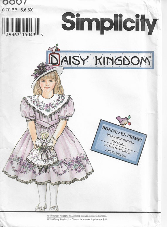 Child's Fancy Dress Sewing Pattern Simplicity 9966/8867 - Etsy
