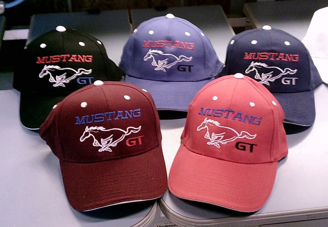 Ford Mustang GT Embroidered Logo Adjustable Base Ball Hat 5 Color ...