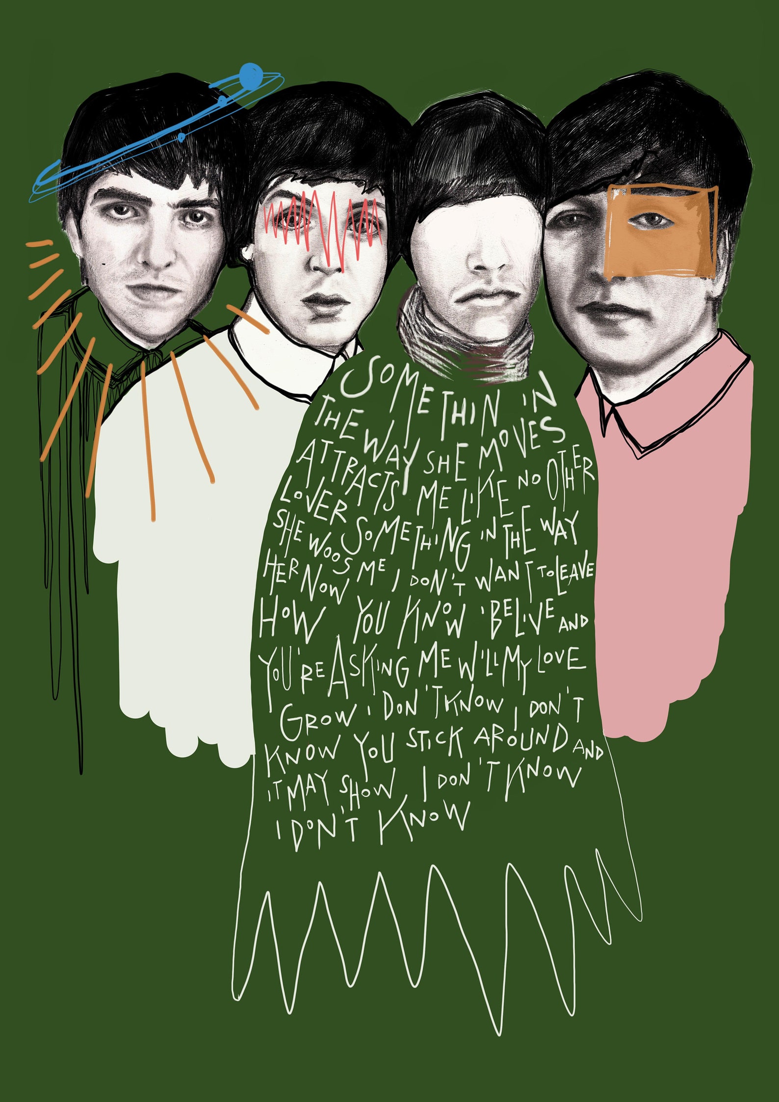 PRINT - THE BEATLES * 4 Colors - 4 Versions - Etsy