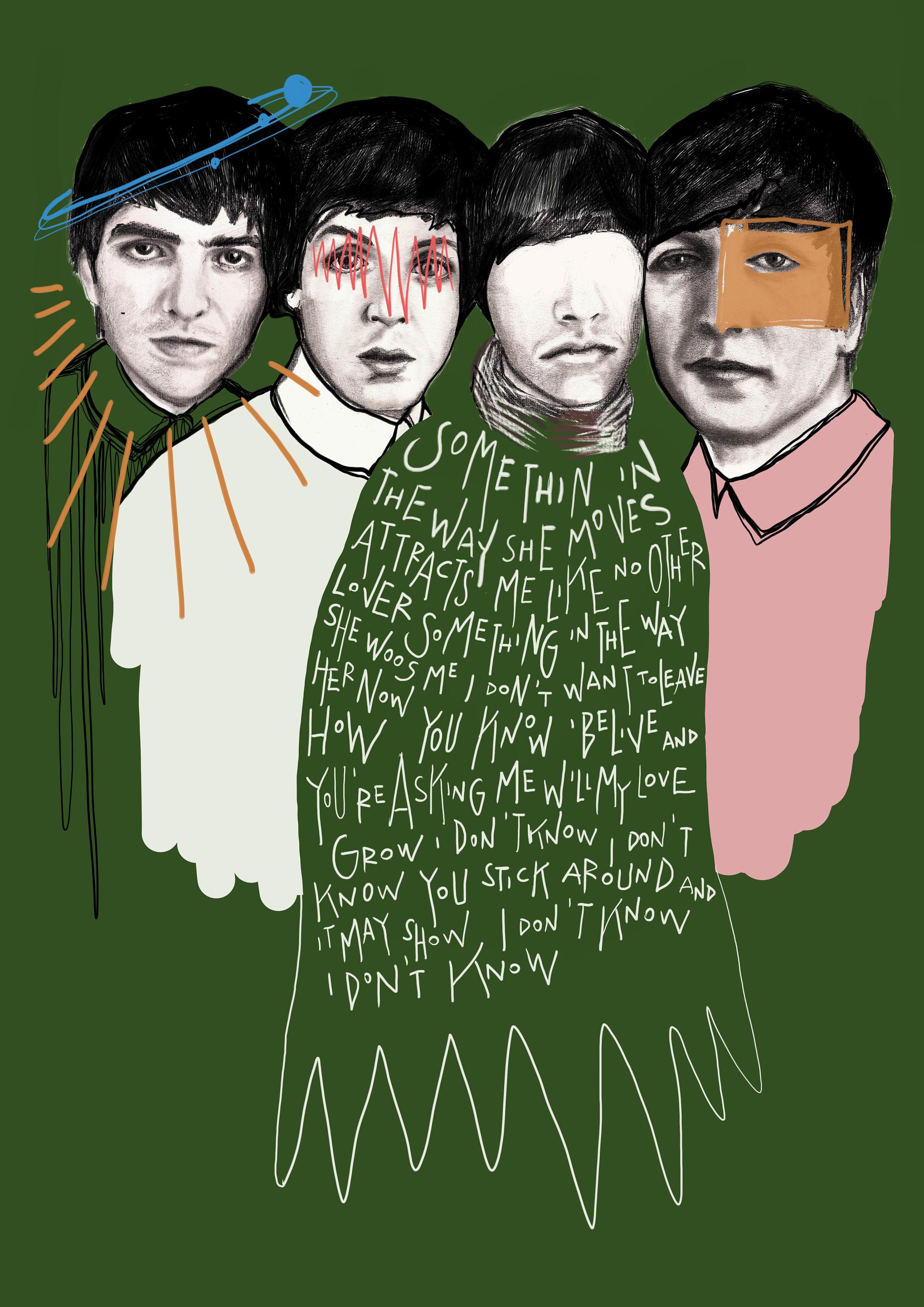 PRINT - THE BEATLES * 4 Colors - 4 Versions - Etsy
