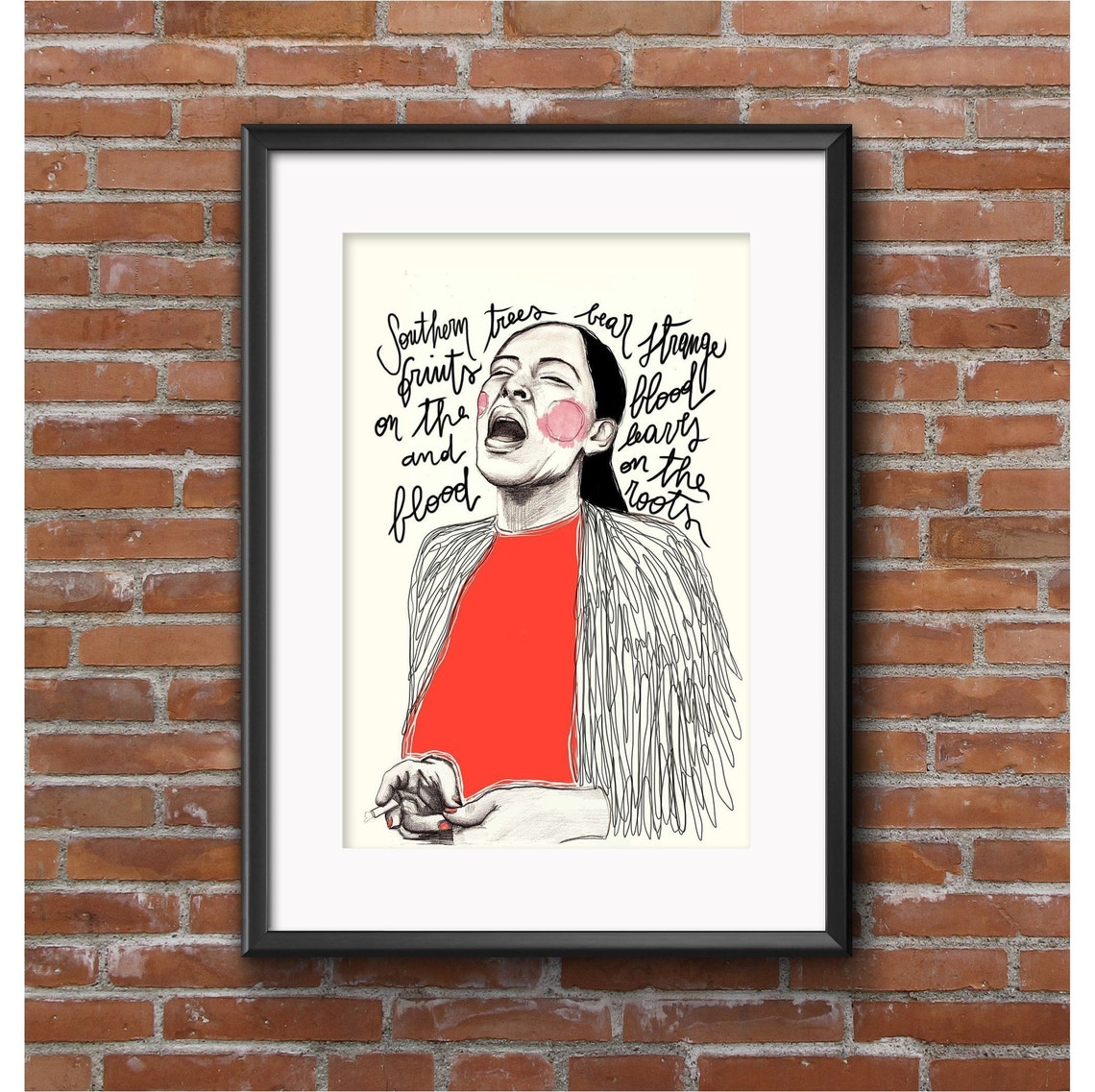 PRINT Billie Holiday - Strange Fruit - Etsy