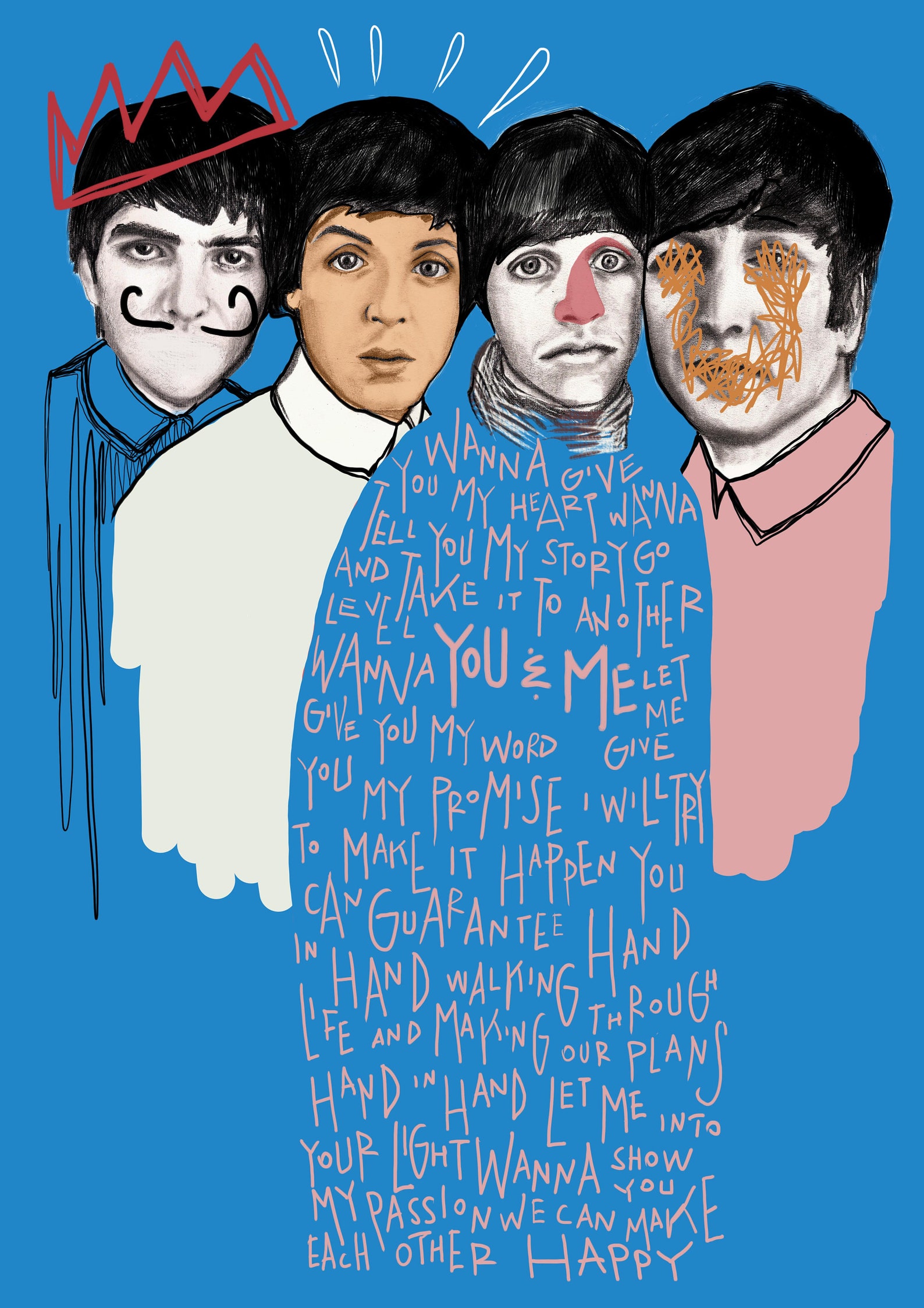 PRINT - THE BEATLES * 4 Colors - 4 Versions - Etsy