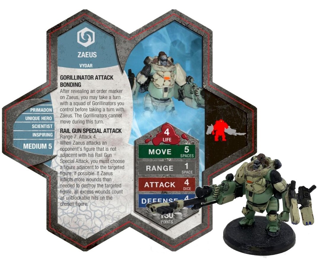 Heroscape Zaeus Custom C3V Sov Unique Hero Unit VERY RARE MINIATURE Pre-painted Brand New ...