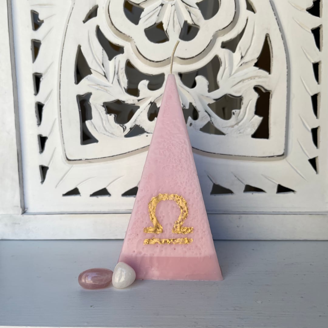 Libra Zodiac Pyramid Candle Pink - Etsy