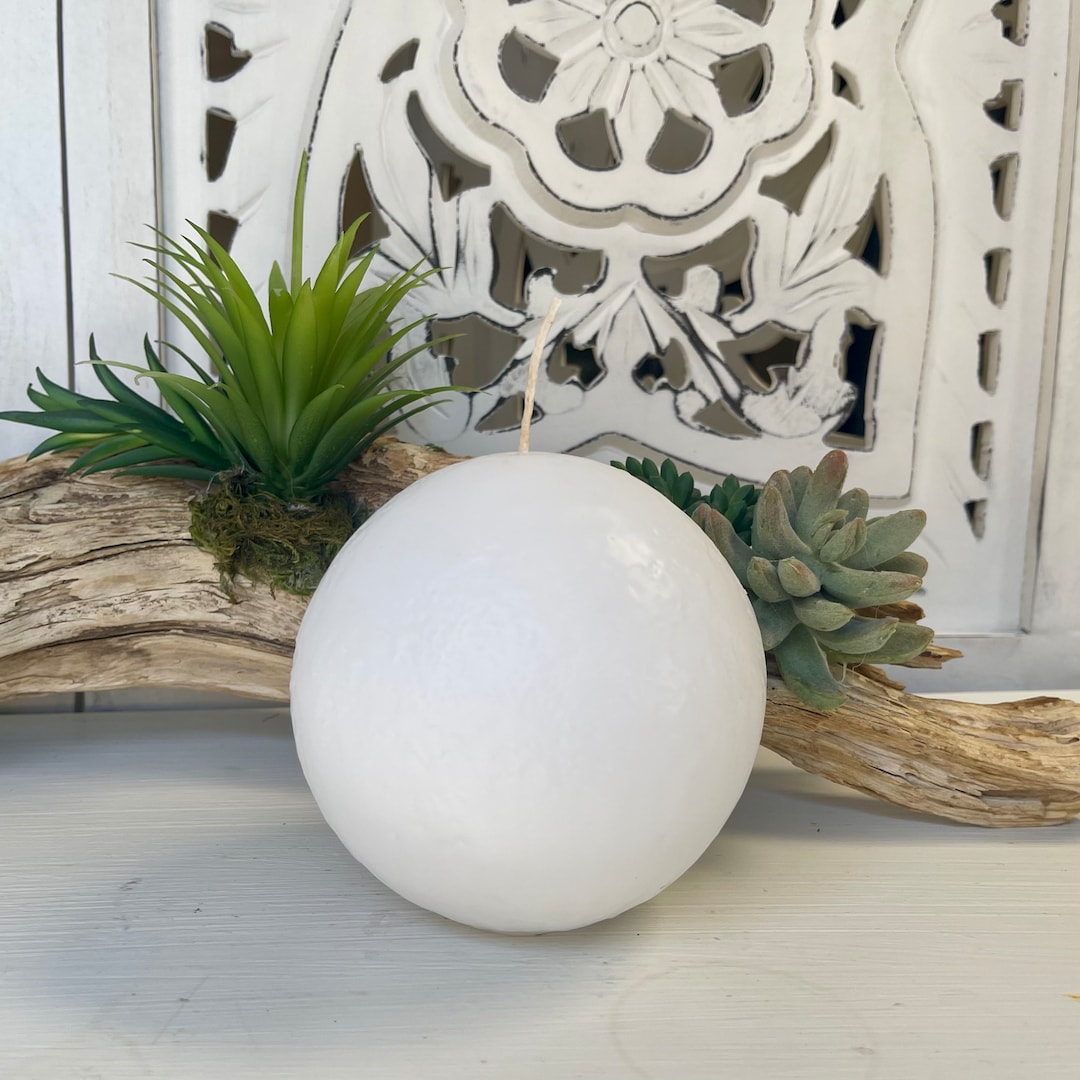 Large White Sphere (ball) Candle - Etsy