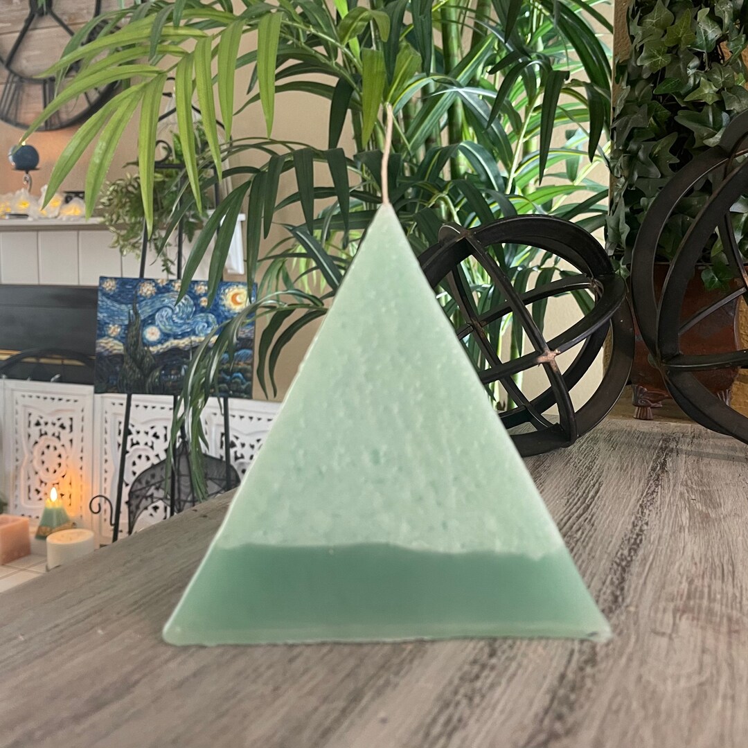 Light Green Pyramid Pillar Candle - Etsy