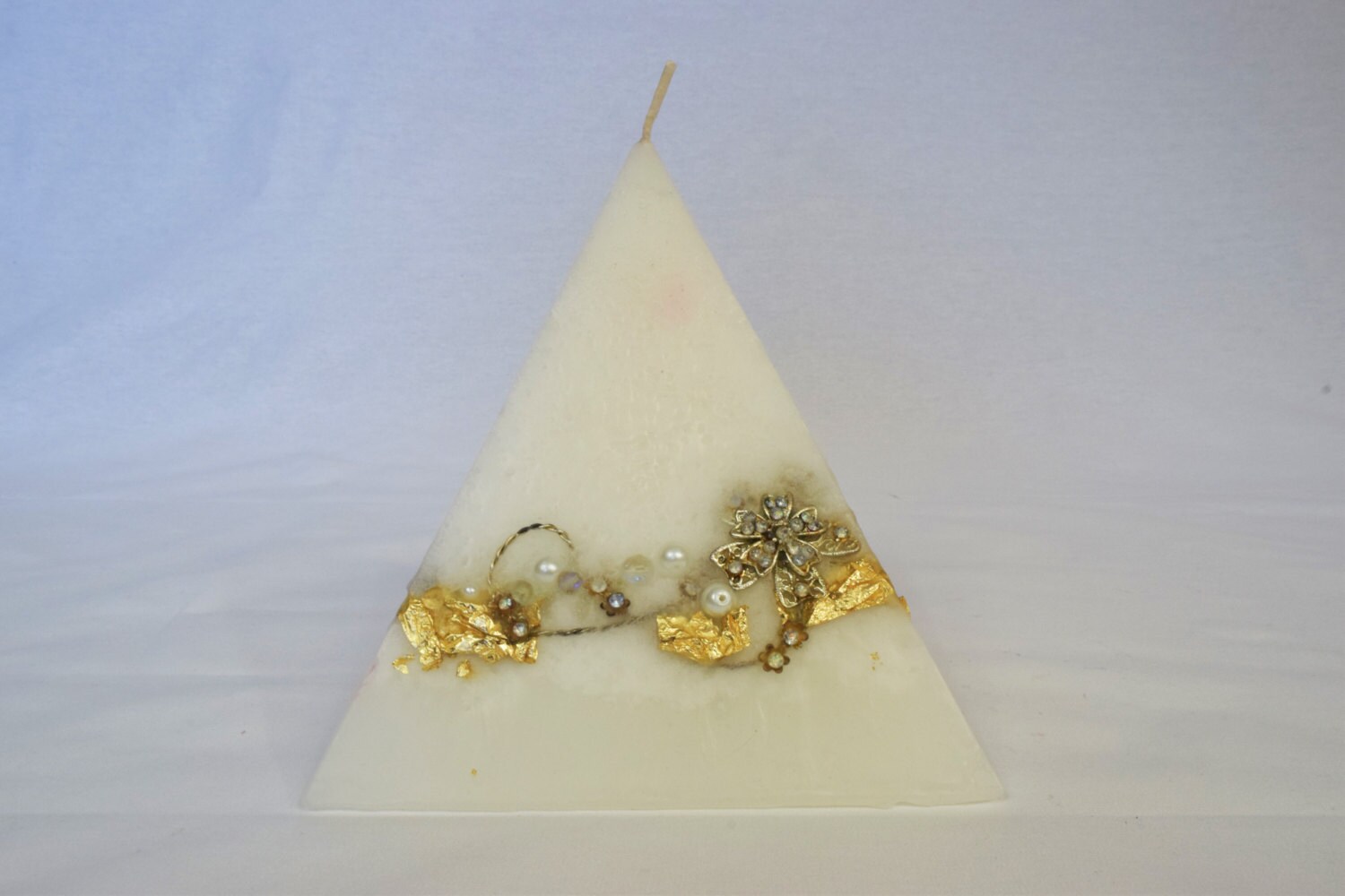 Artisan Pyramid Shaped Candle - White