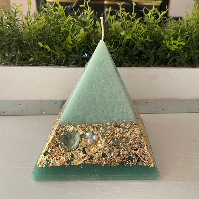 Artisan Pyramid Shaped Candle Light Green - Etsy