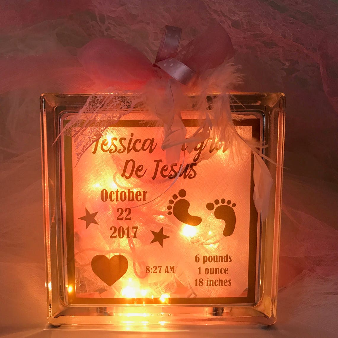 Newborn Large Glass Block Light - Etsy
