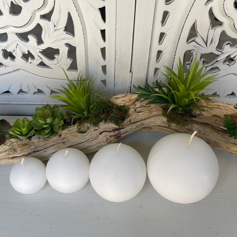 Set of 4 White Sphere (ball) Candles - Etsy