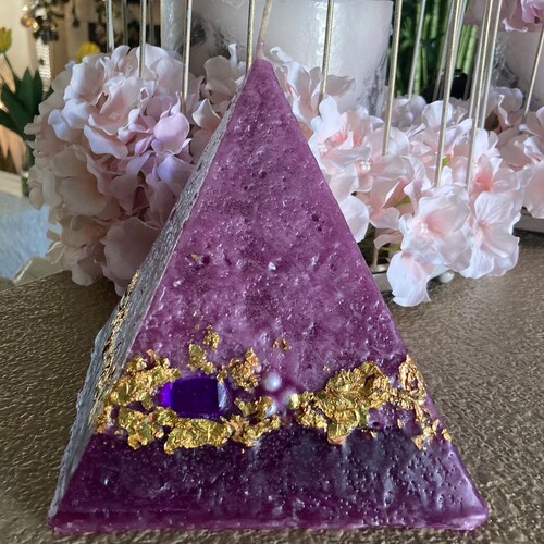 Artisan Pyramid Shaped Candle Light Blue - Etsy