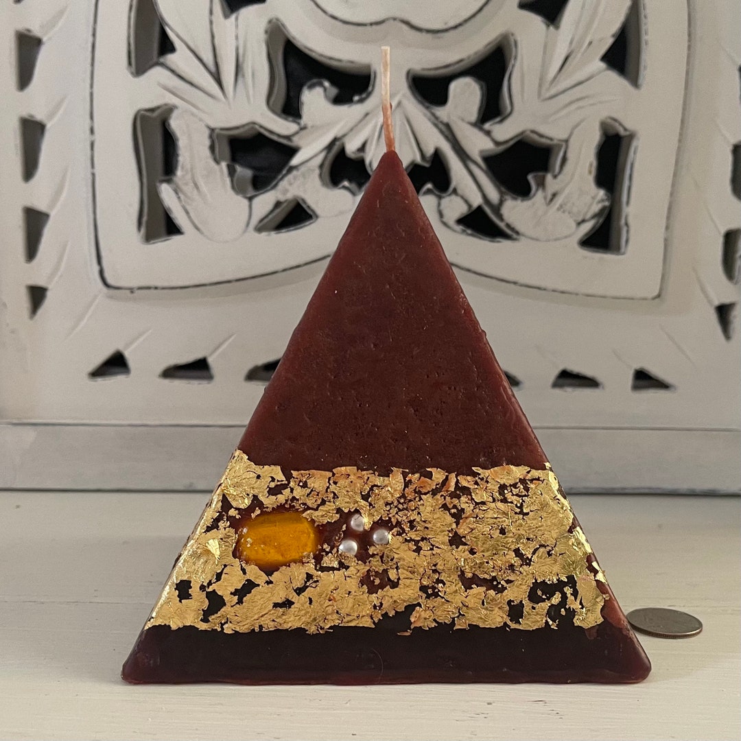 Artisan Pyramid Shaped Candle - Brown - Etsy