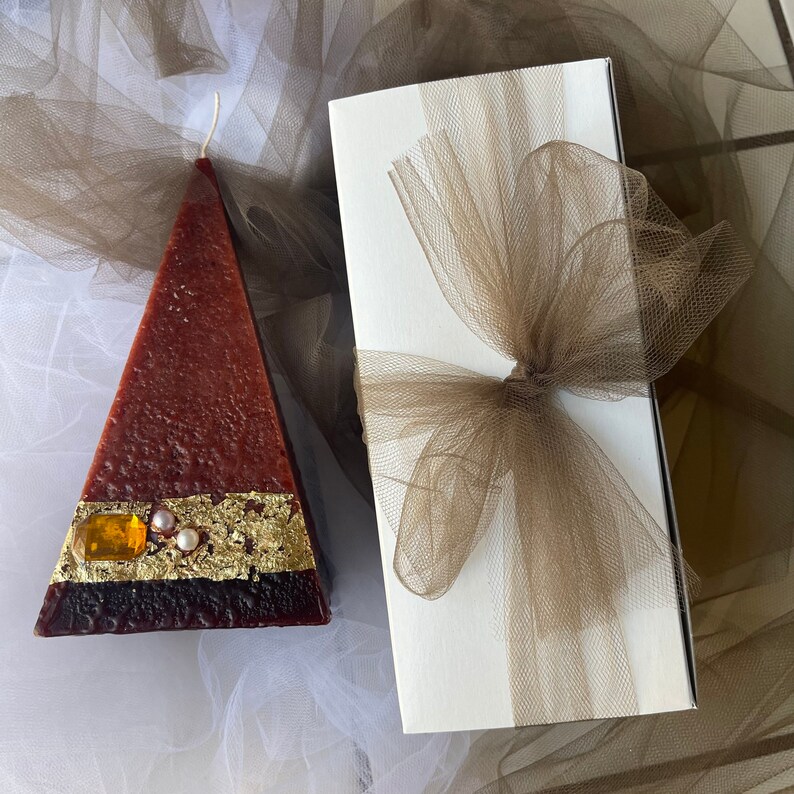 Brown Artisan Pyramid Shaped Candle - Etsy