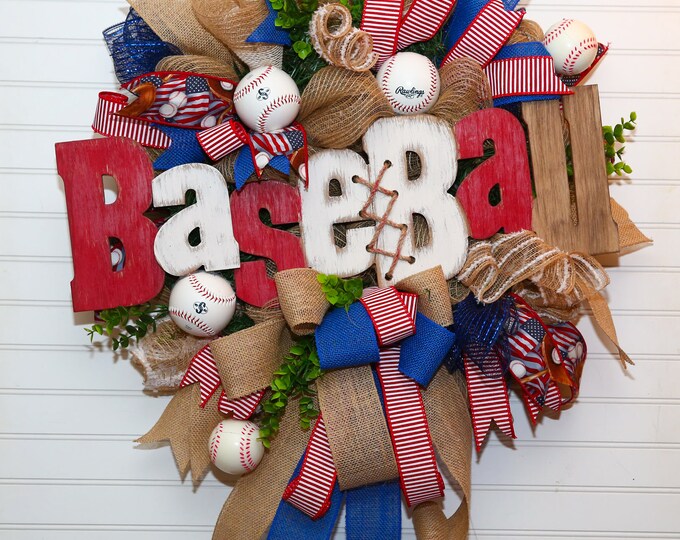 Baseball Wreath Summer Wreath Sport Wreath Boy Wreath - Etsy