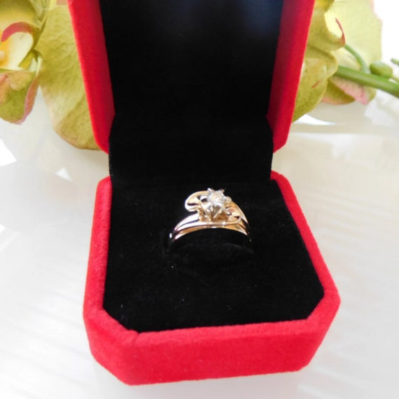 Alliance vintage Or jaune et Or blanc 14K sertis dia… - Gem