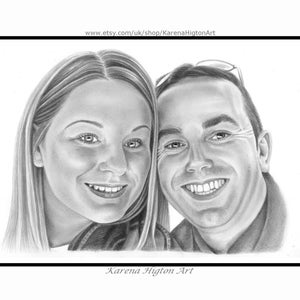 Custom Family Portrait Sketch From Photo Hand Drawn Couple Child Group ...