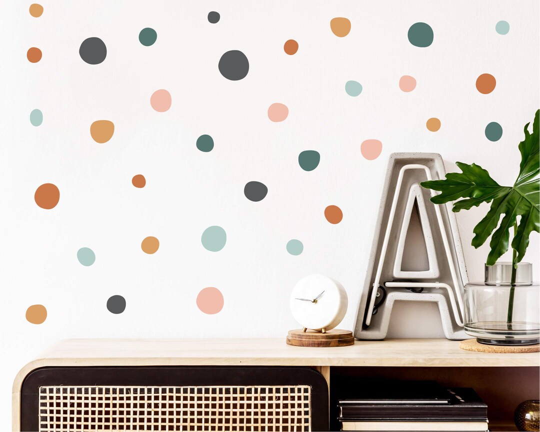 Earth Tone Polka Dot Wall Stickers: Boho Nursery Decor - Etsy