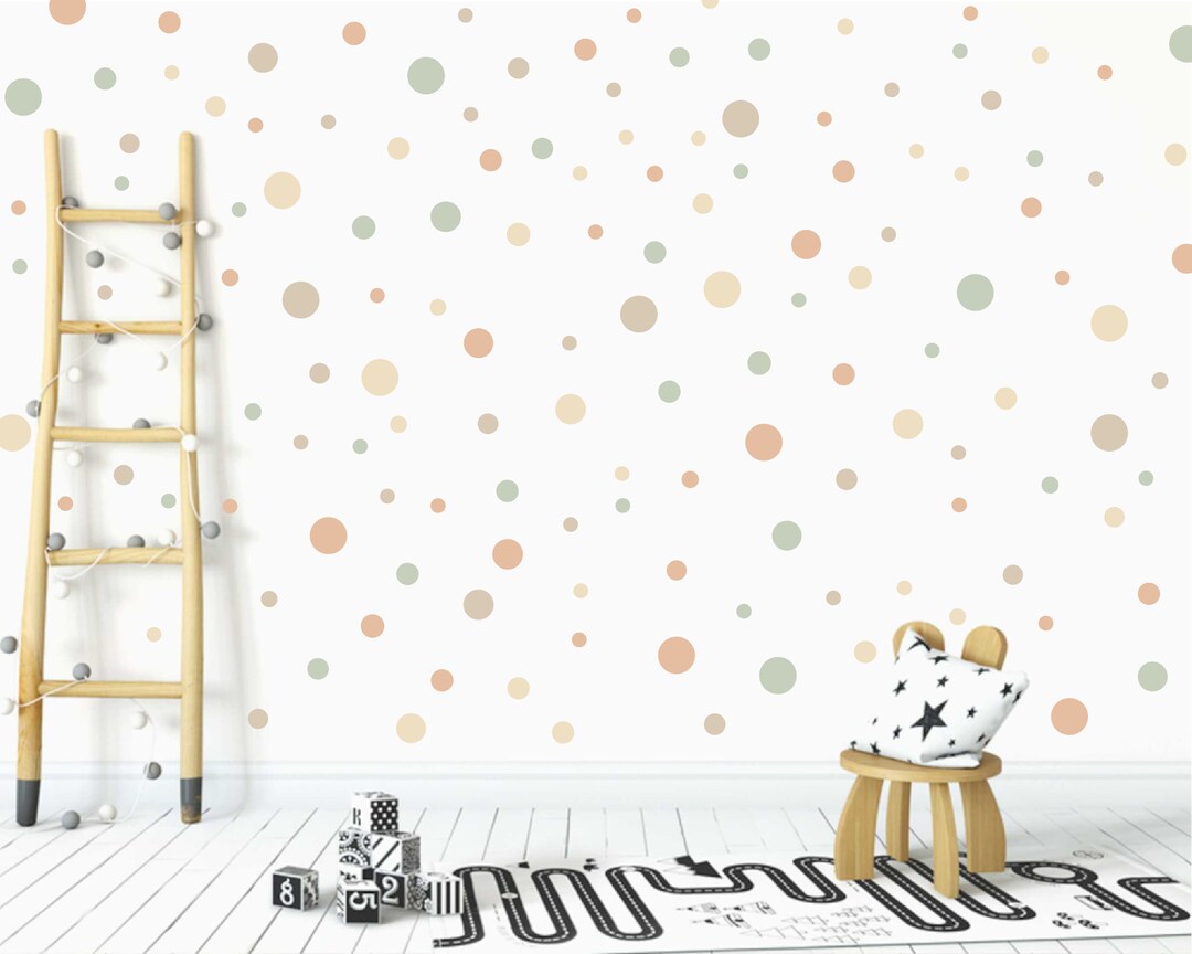 Neutral Polka Dot Wall Decals: Earthy Nursery Decor (160 Pack) - Etsy