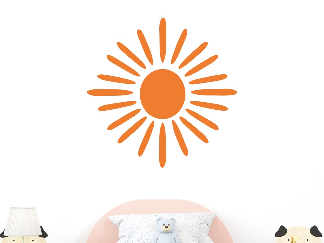 Large Full Sun Wall Decal, Bright Sun Nursery Wall Sticker, Shop Front ...