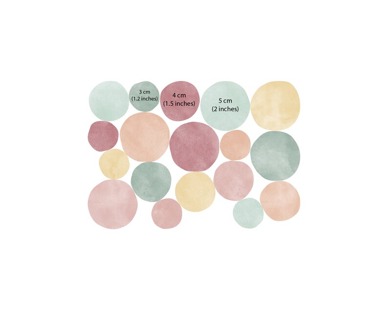 Soft Pastel Watercolour Polka Dot Wall Stickers for Kids - Etsy