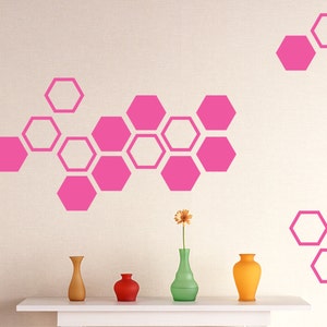 Hexagons vinyl stickers Combo hexagon wall pattern decals | Etsy