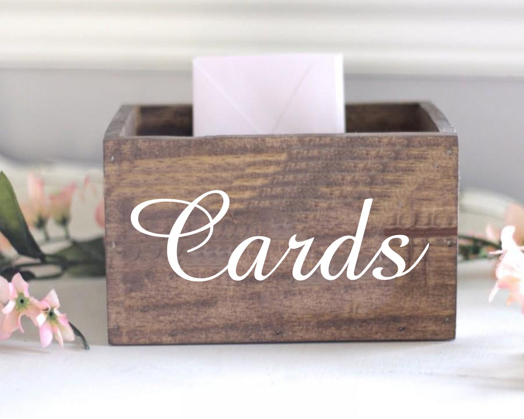 Wedding Card Box Sticker, Script Vinyl Decal, Custom Lettering, Wedding ...