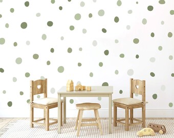 Pink and Grey Watercolour Polka Dot Wall Stickers Grey - Etsy