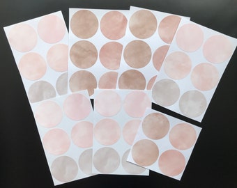 Neutral Watercolor Polka Dot Wall Decals: Boho Earth Tones, 40 Pack - Etsy