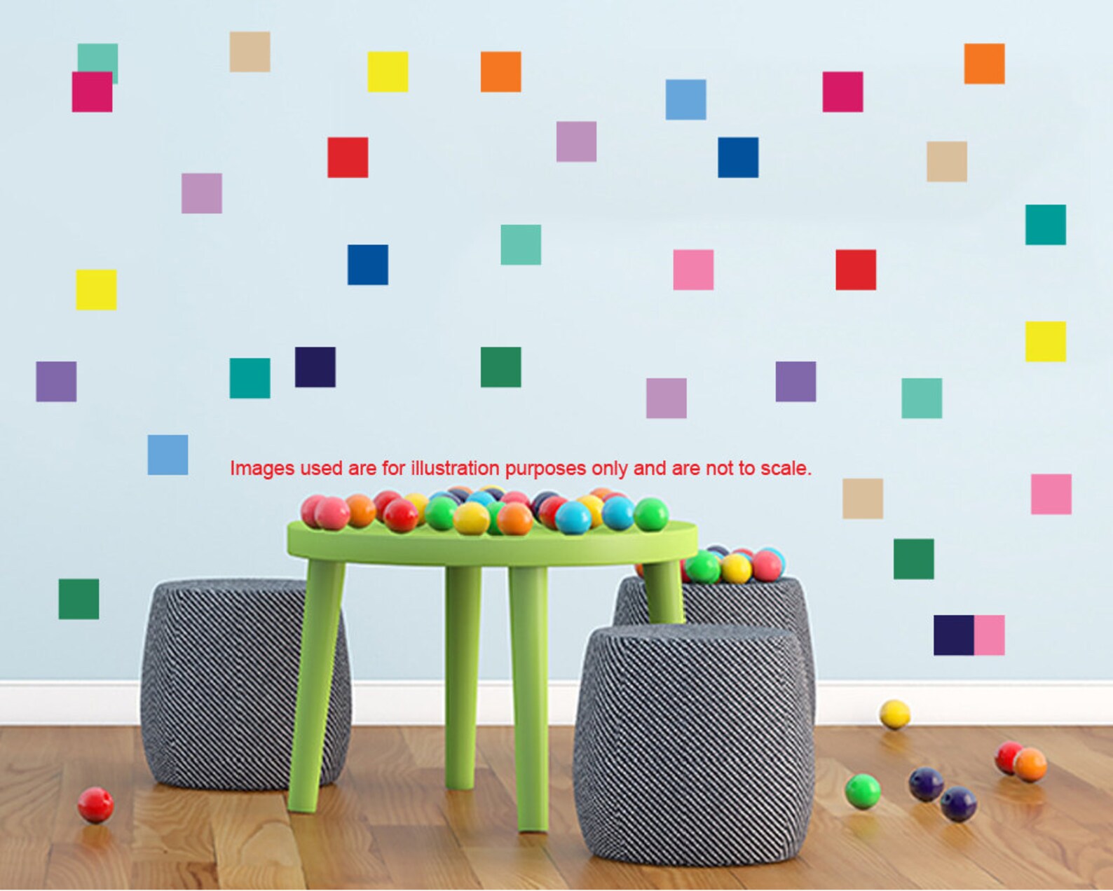 40 Vinyl Squares wall stickers Removable Squares Wall decals | Etsy