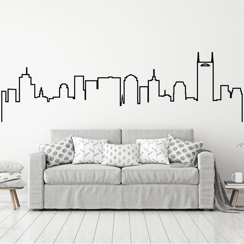 Cityscape Wall Decal - Etsy