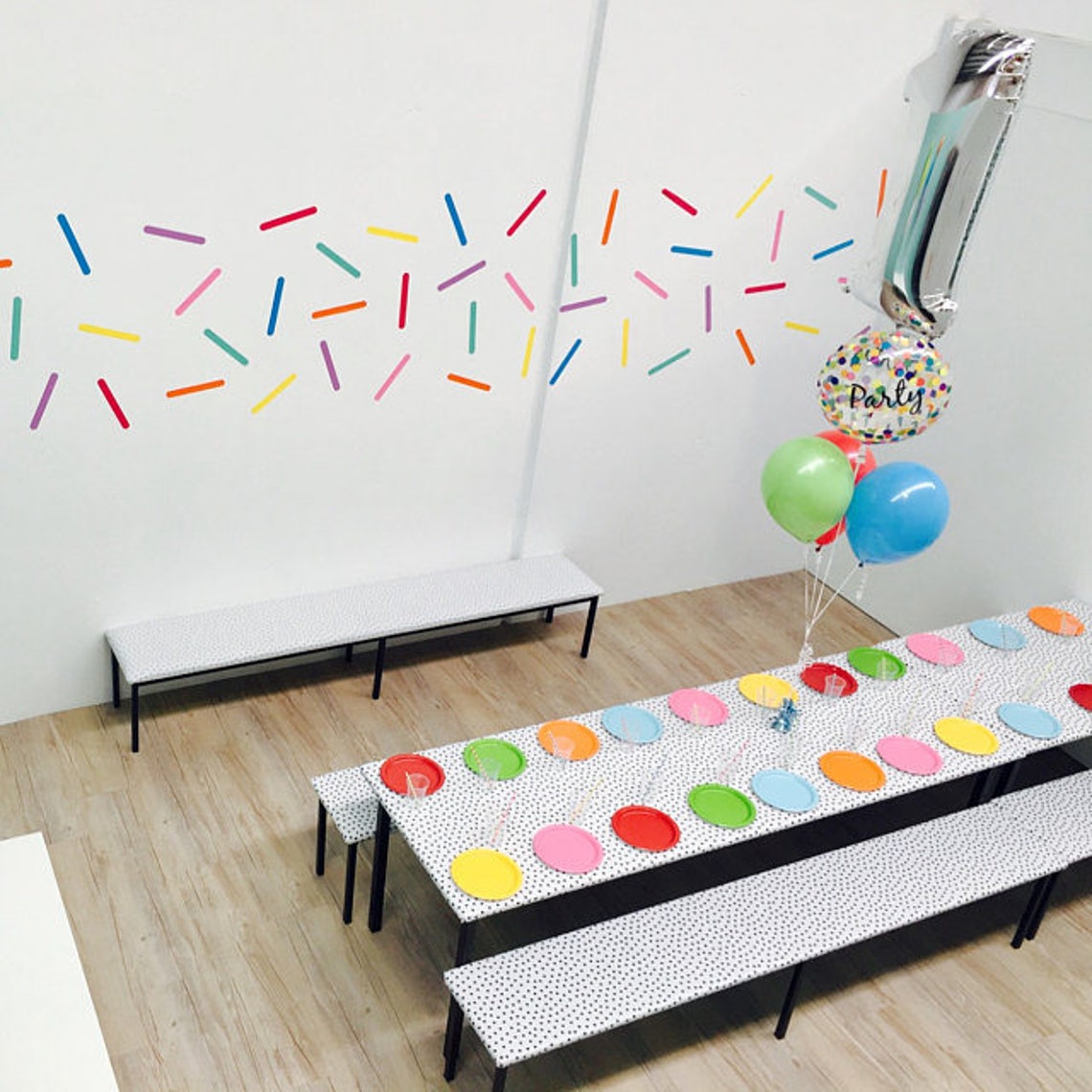 Colourful Sprinkles Wall Decals Rainbow Sprinkles Wall | Etsy