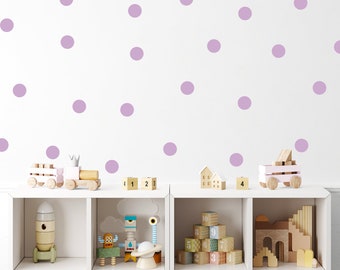 Pink and Purple Polka Dot Wall Stickers, Pastel Pink Baby Girl Nursery ...