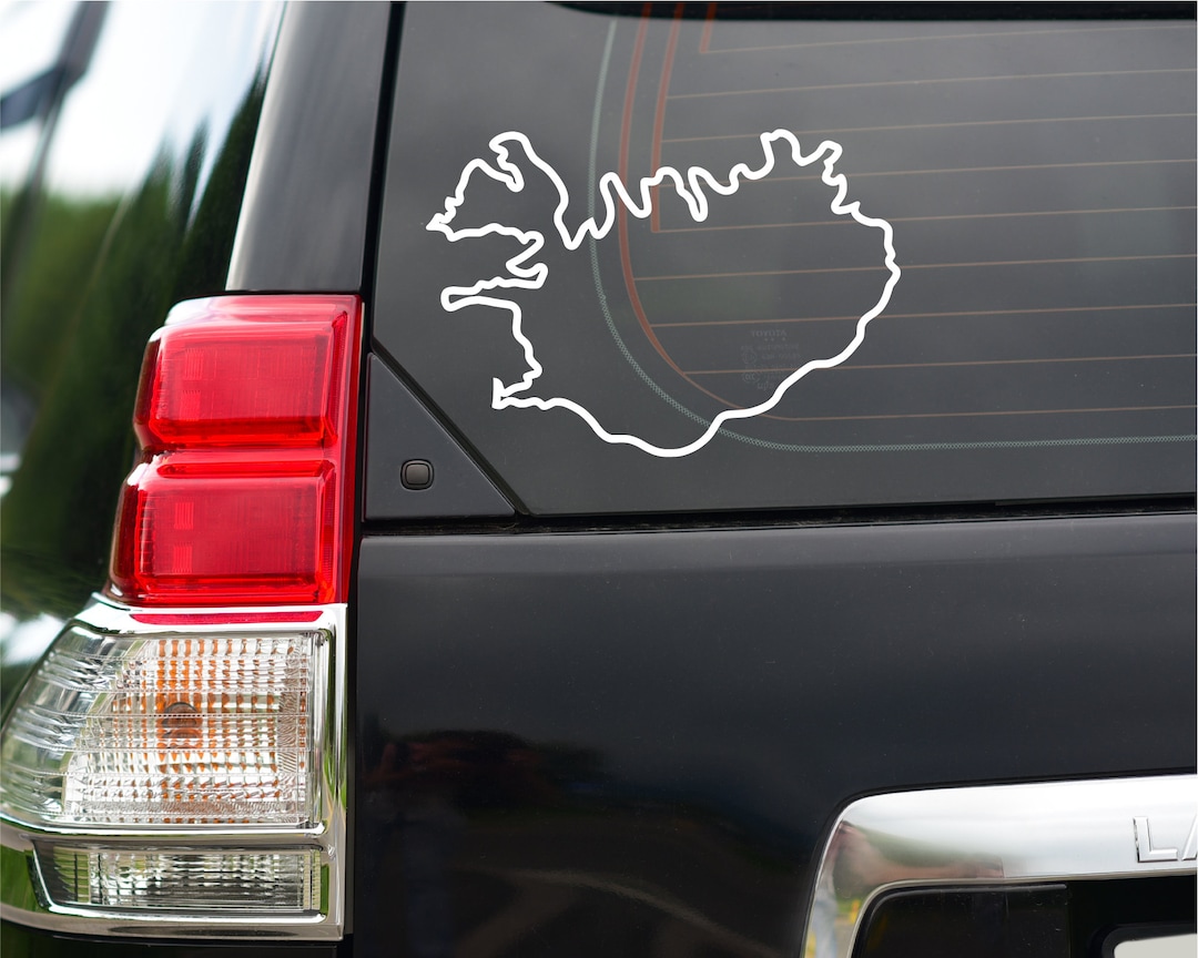 Pack of 2 Iceland Map Vinyl Decals, Iceland Car Sticker, Iceland ...