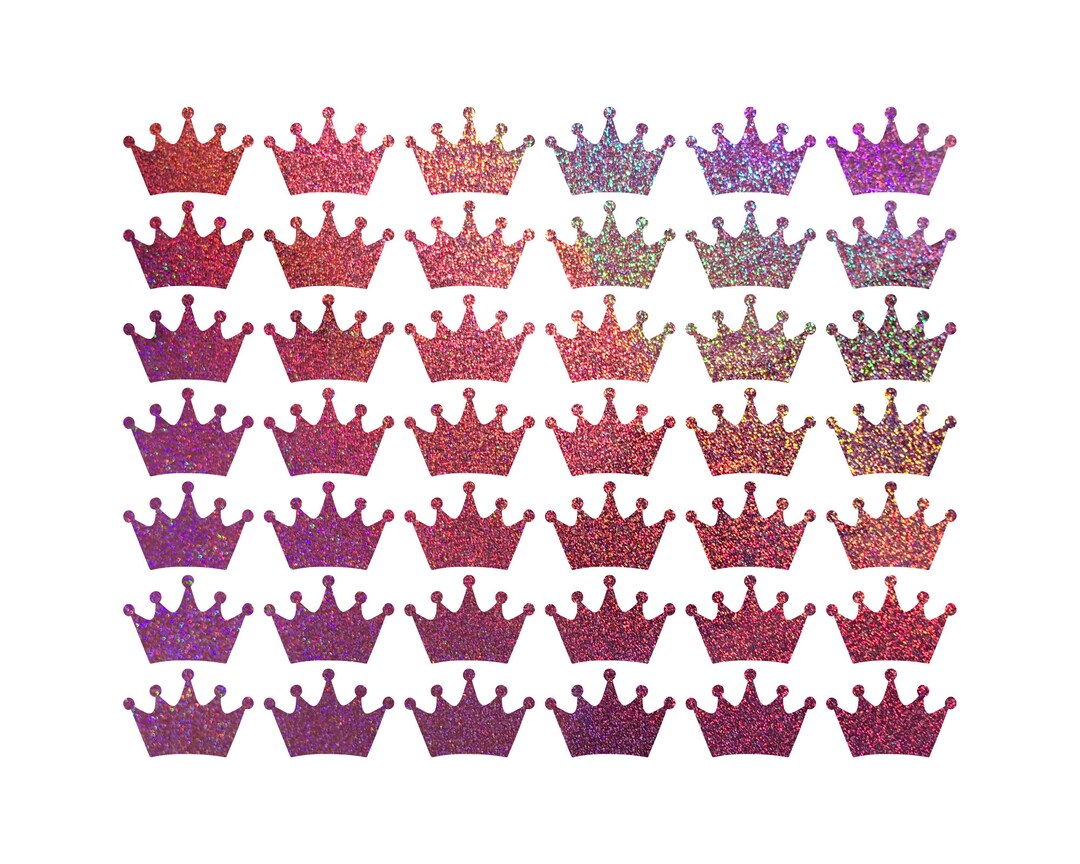 Rose Gold Glitter Sparkle Princess Crown Stickers, Iridescent Party Cup ...