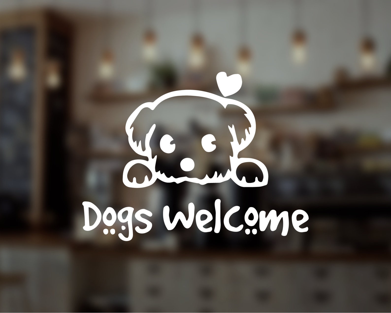 Dogs Welcome Sticker Dogs Welcome Storefront Window Decal - Etsy UK