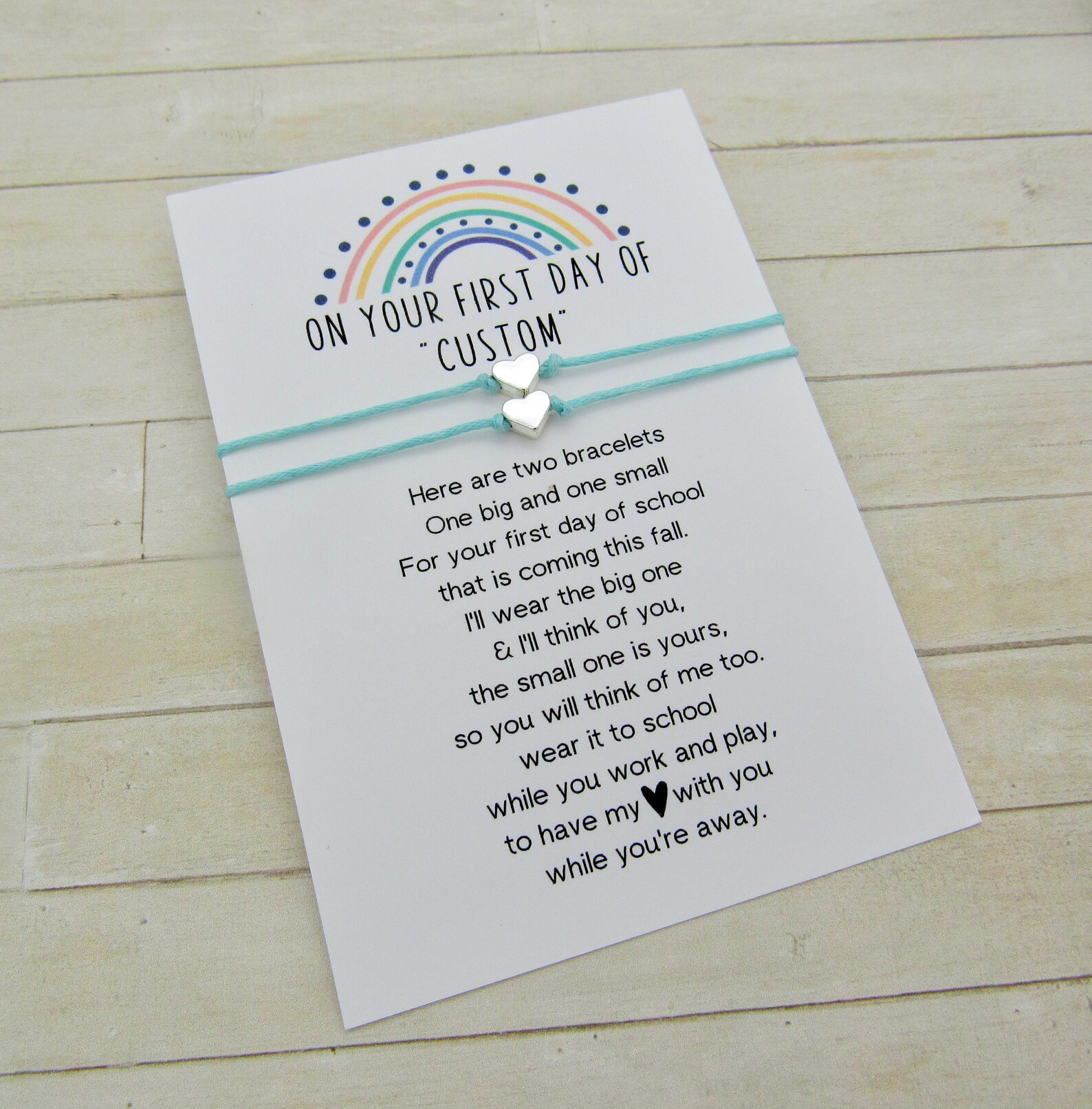 First Day of Kindergarten First Day of School Bracelet Mommy - Etsy