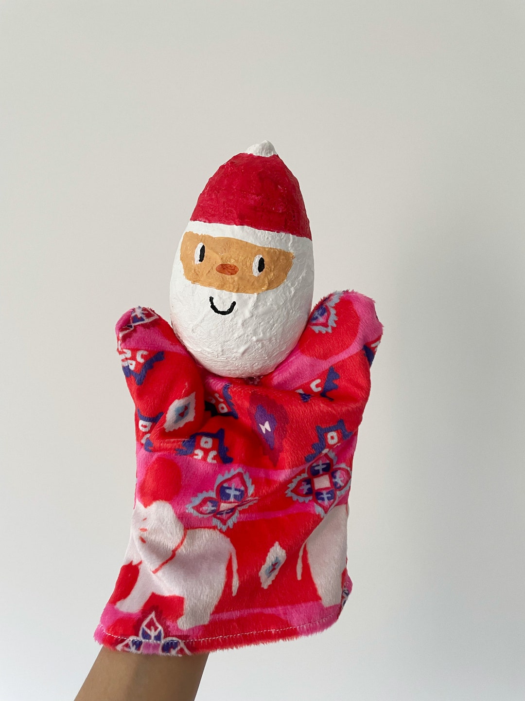 Santa Hand Puppet Paper Mache Christmas Gift for Kids - Etsy