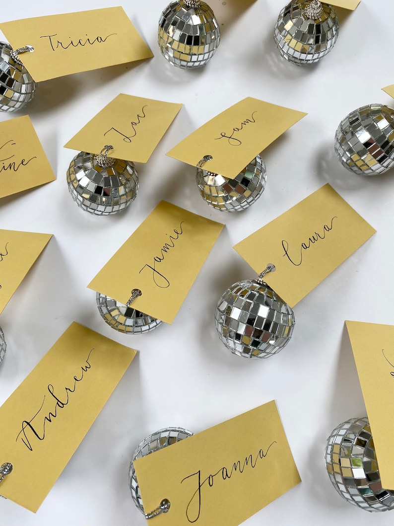 Disco Ball Place Cards, Wedding Event Name Cards, Wedding Favours ...