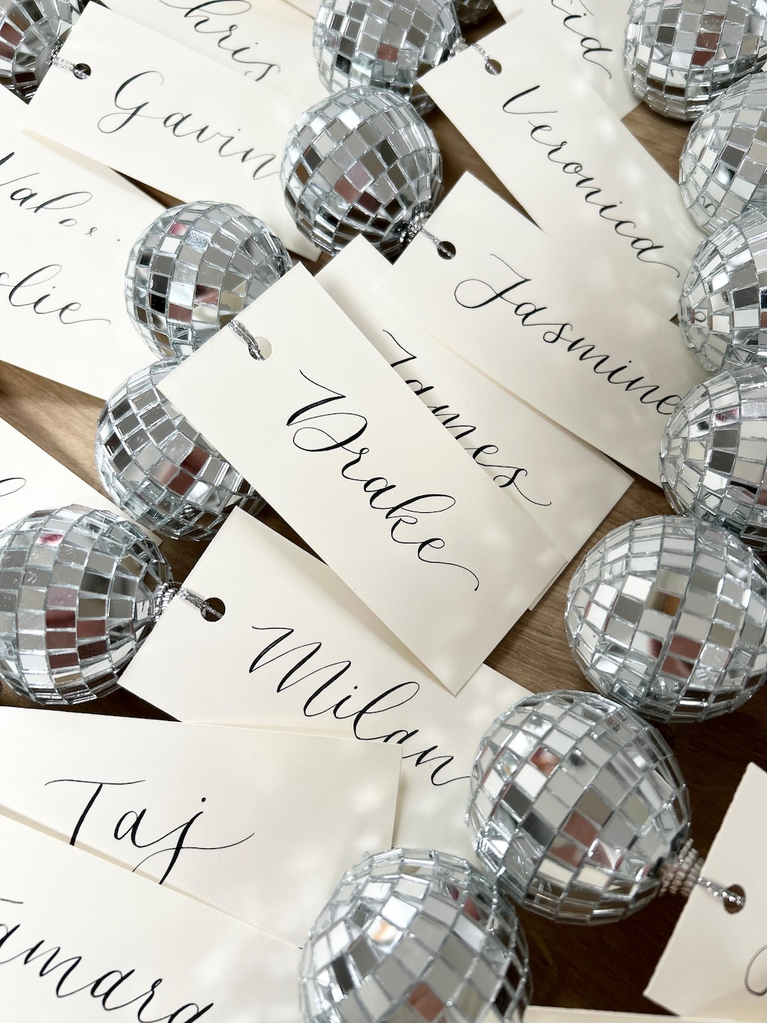 Disco Ball Place Cards, Wedding Event Name Cards, Wedding Favours ...