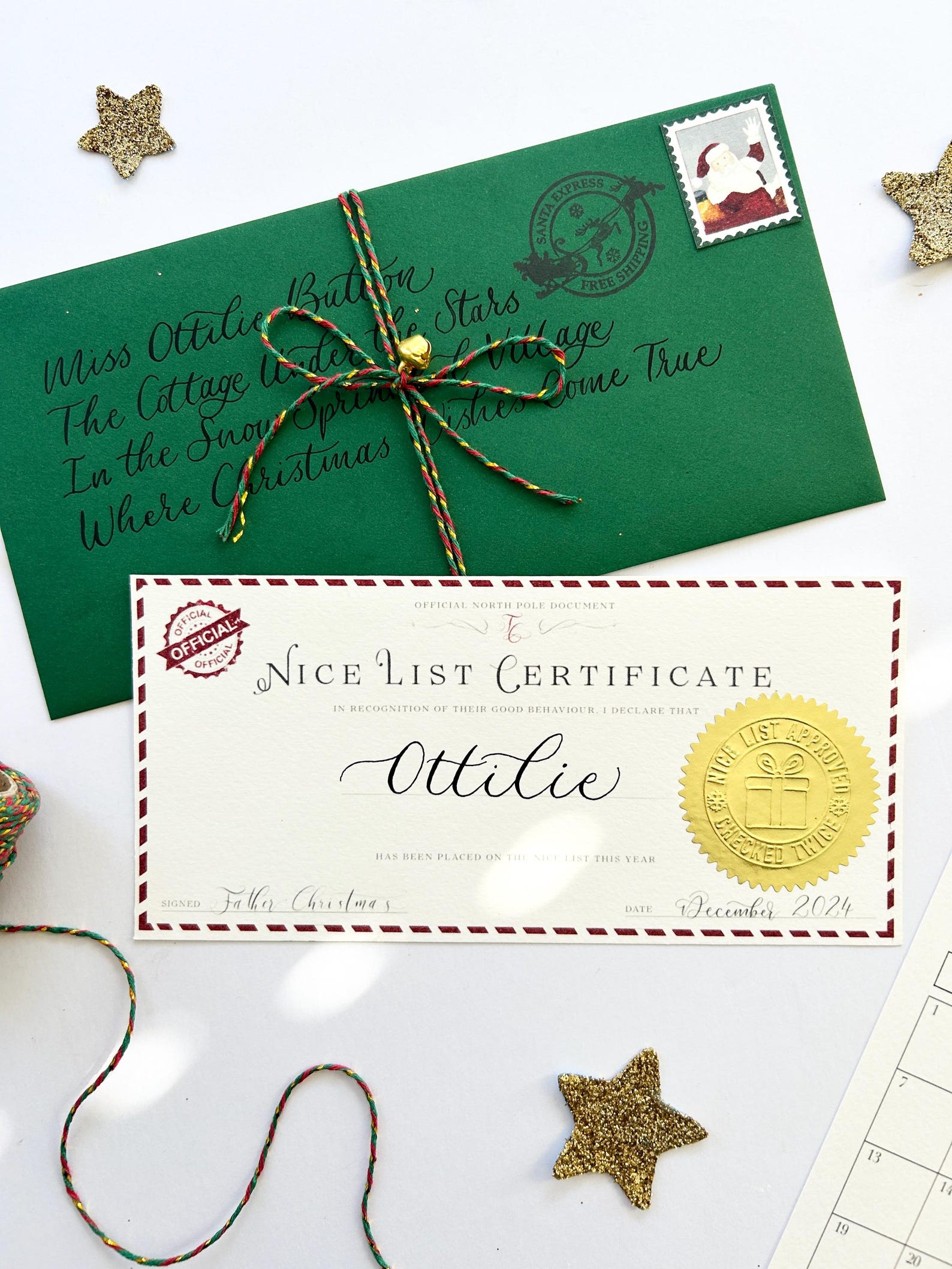 ENVELOPE ONLY - Father Christmas Santa Envelope With Handwritten ...