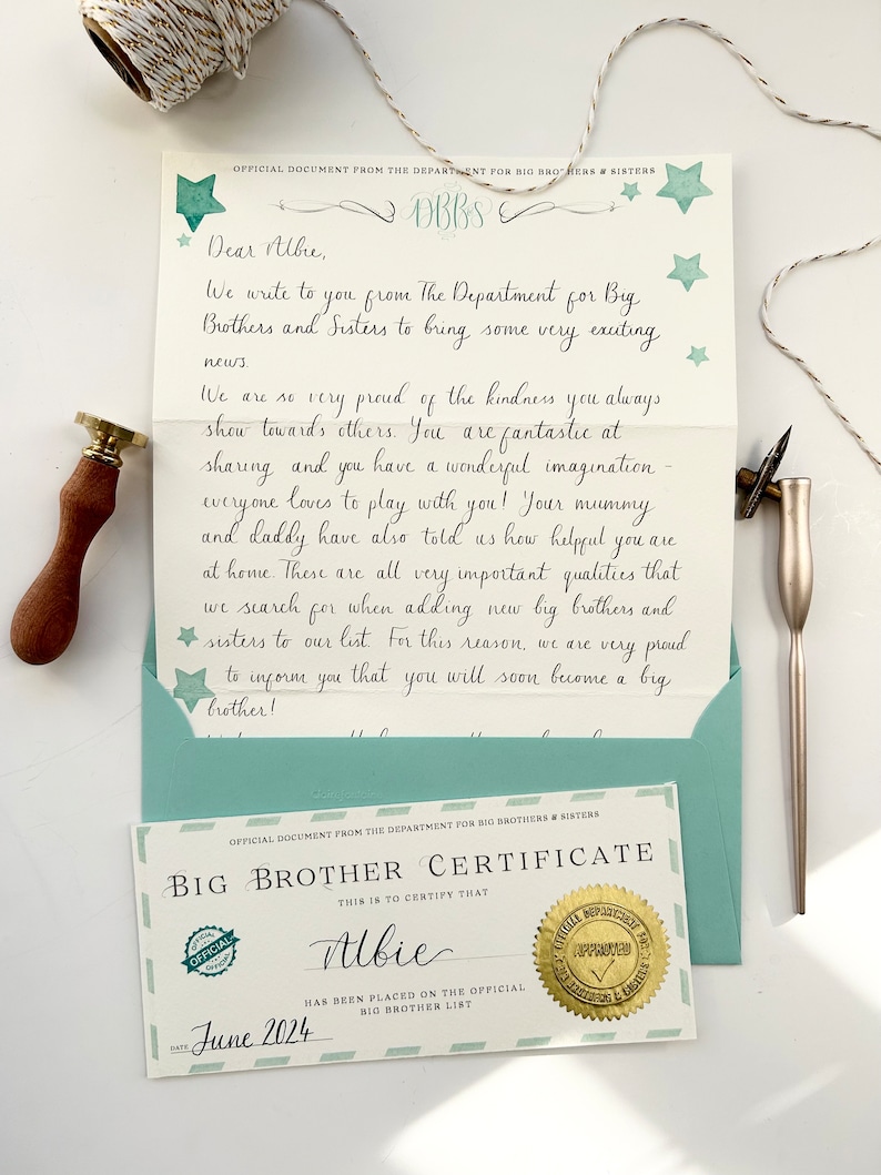 New Baby Pregnancy Announcement for Big Brothers and Sisters ...