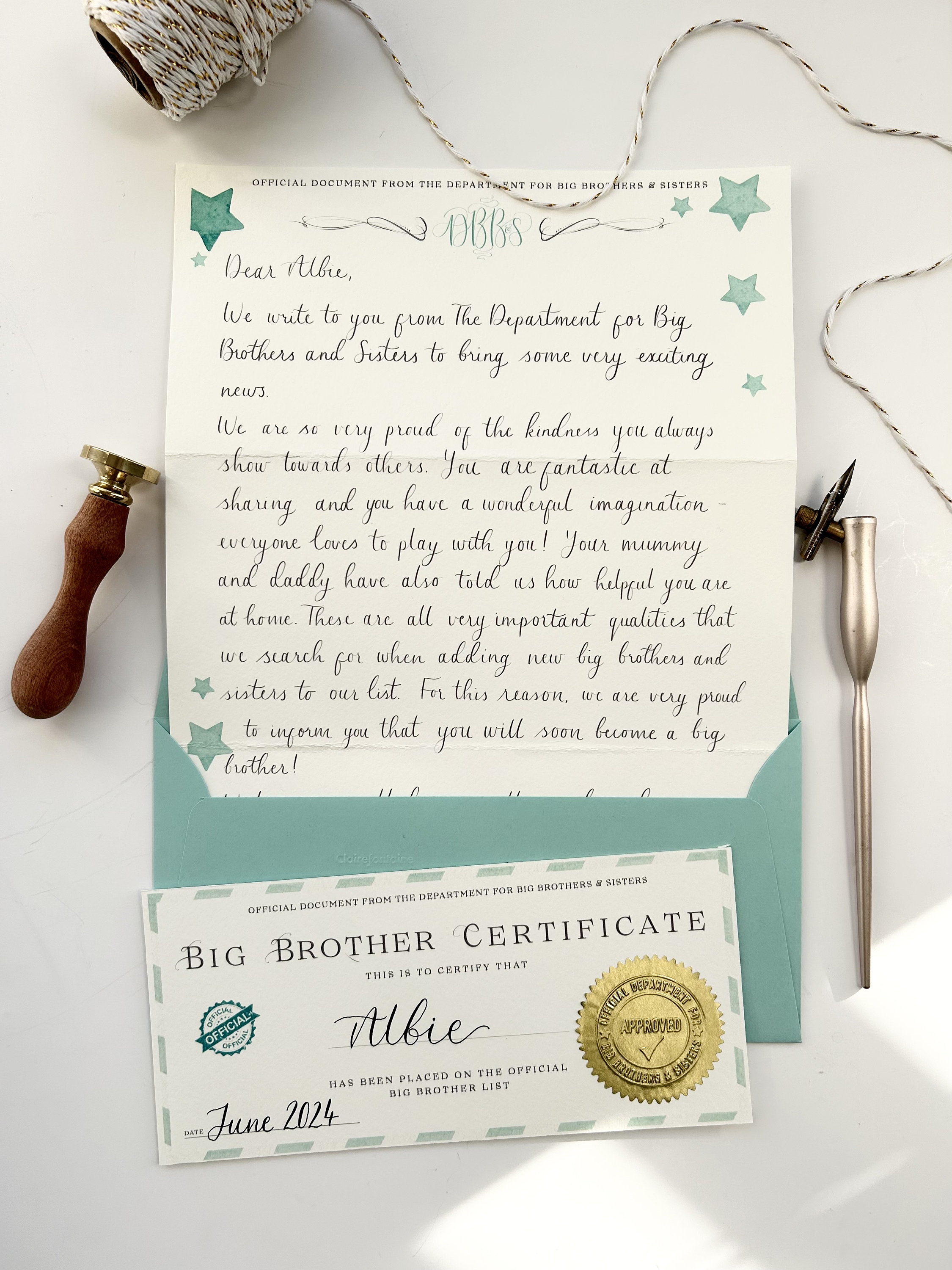 New Baby Pregnancy Announcement for Big Brothers and Sisters ...