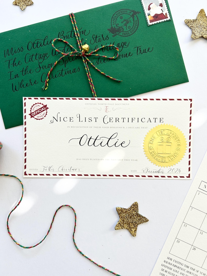 Personalised Nice List Certificate From Father Christmas / Santa - Etsy UK