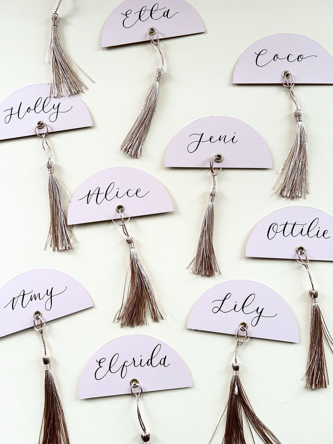 Arched, Half Circle, Boho Wedding Place Name Cards With Tassel ...