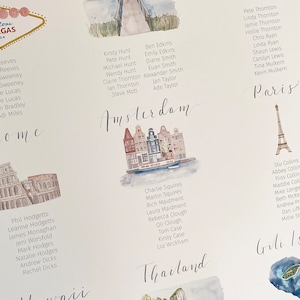 Bespoke Illustrated Wedding Table Plan – Custom Seating Chart - Travel ...