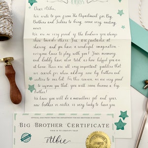 New Baby Pregnancy Announcement for Big Brothers and Sisters ...