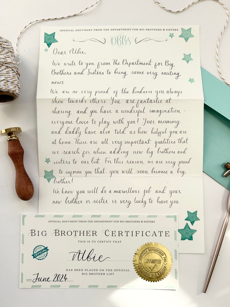 New Baby Pregnancy Announcement for Big Brothers and Sisters ...